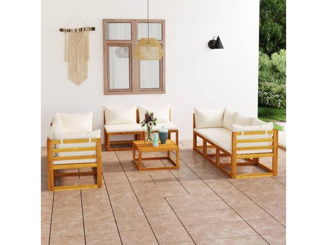 Click here for vidaXL Garden Lounge Set Cream Solid Acacia wood 9... prices