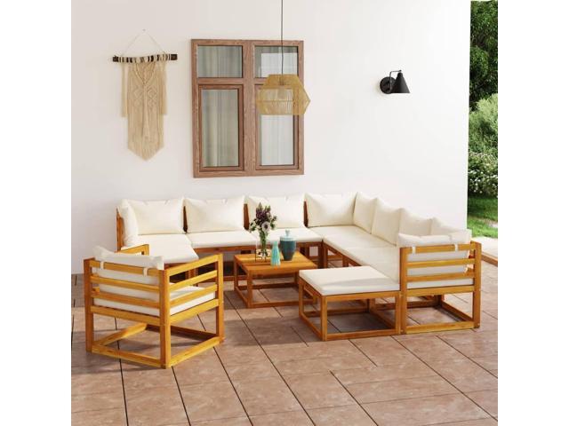 Click here for vidaXL Garden Lounge Set Cream Solid acacia wood... prices