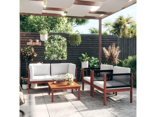 Click here for vidaXL Garden Lounge Set Cream Solid acacia wood L... prices