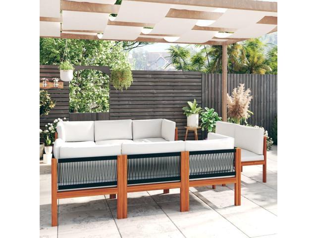 Click here for vidaXL Garden Lounge Set Cream  Brown Solid Acacia... prices