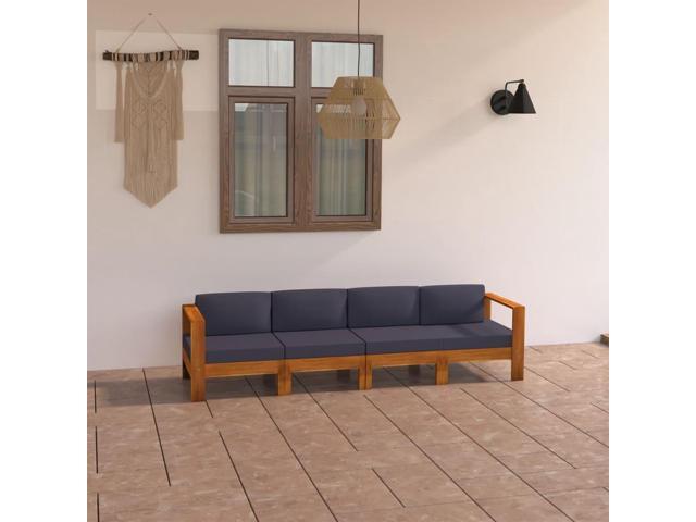 Click here for vidaXL Wooden Garden Sofa Dark grey Solid acacia w... prices