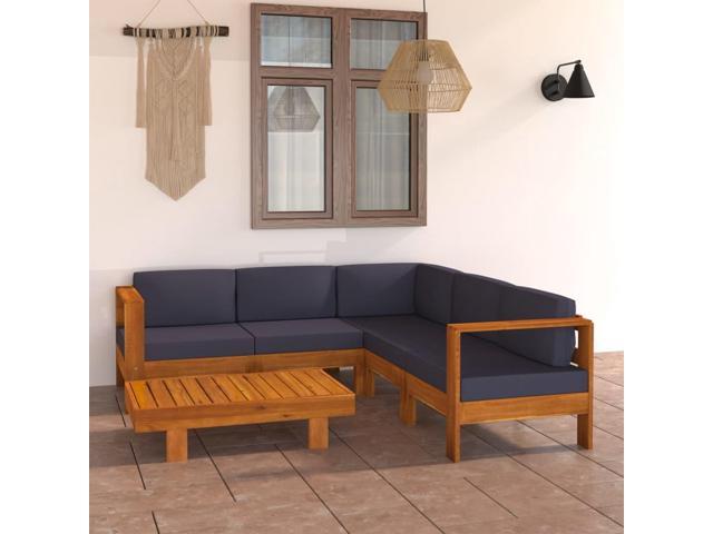 Click here for vidaXL Wooden Lounge Set Dark Grey Solid Acacia wo... prices