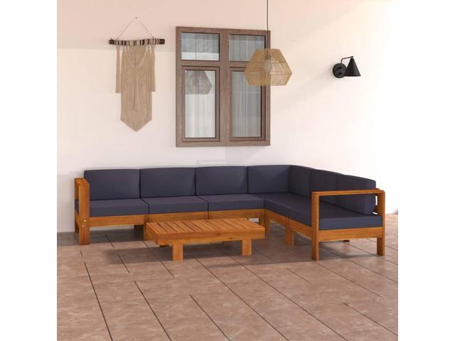 Click here for vidaXL Wooden Lounge Set Dark grey and natural woo... prices