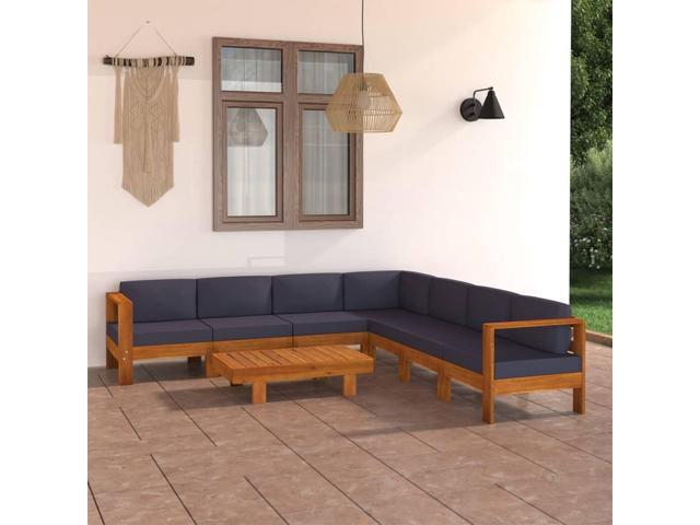Click here for vidaXL Wooden Lounge Set Dark Grey Solid Acacia wo... prices