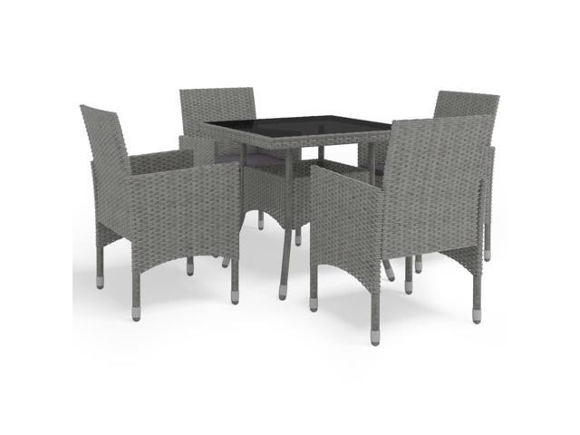 Click here for vidaXL Dining Set Grey Poly rattan  tempered glass... prices