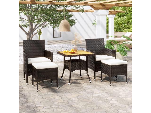 Click here for vidaXL Garden Dining Set Black  Cream White prices