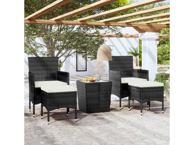 Click here for vidaXL Garden Bistro Set Black and Cream White prices