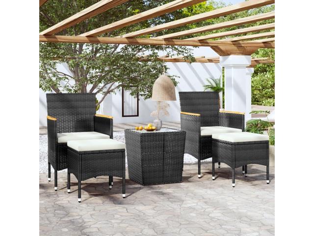 Click here for vidaXL Garden Bistro Set Black  Cream prices