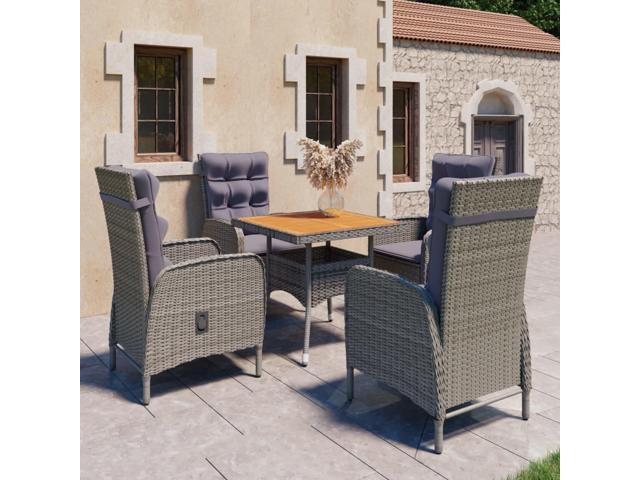 Click here for vidaXL Garden Dining Set Grey Poly rattan  steel... prices