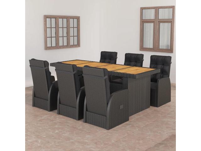 Click here for vidaXL Outdoor Dining Set Black  Natural Wood prices