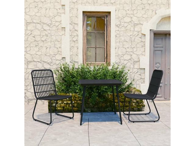 Click here for vidaXL Dining Set Black Poly rattan  powder-coated... prices
