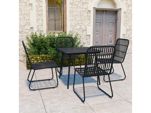 Click here for vidaXL Dining Set Black Poly rattan 31.5 in x 31.5... prices