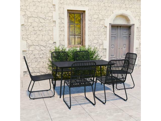 Click here for vidaXL Dining Set Black Poly rattan  powder-coated... prices
