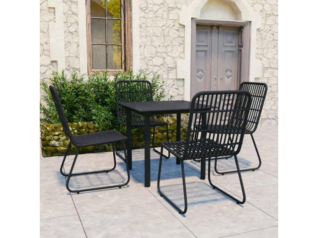 Click here for vidaXL Dining Set Black Poly rattan  powder-coated... prices