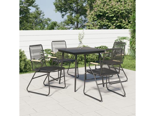 Click here for vidaXL Garden Dining Set Black prices