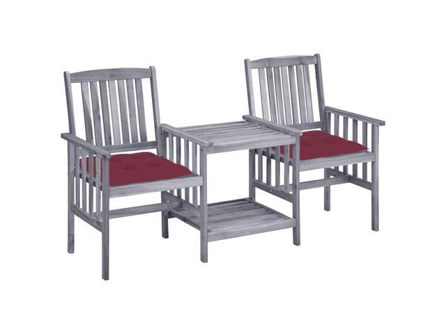 Click here for vidaXL Patio Chair With Tea Table Gray  Wine Red prices