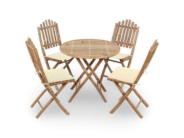 Click here for vidaXL Outdoor Dining Set Natural Bamboo  Cream Ba... prices