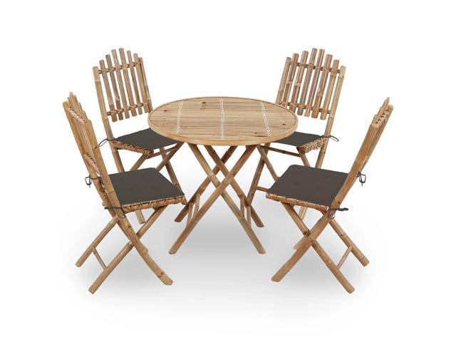 Click here for vidaXL Patio Dining Set Set of 4 Natural Bamboo Ba... prices