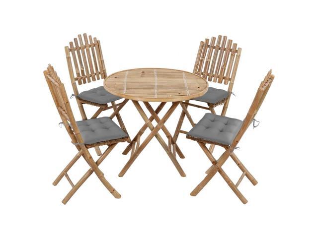 Click here for vidaXL Outdoor Dining Set Bamboo Medium Foldable prices