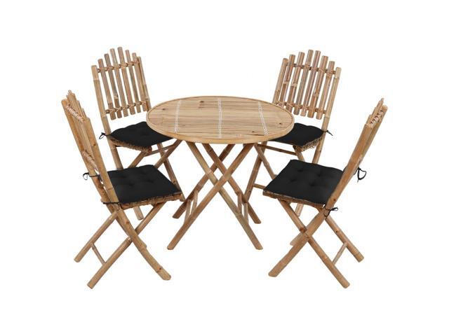 Click here for vidaXL Patio Dining Set Set of 4 Natural Bamboo Ba... prices