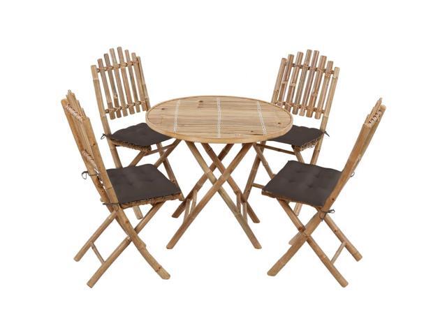 Click here for vidaXL Patio Dining Set Set of 4 Natural Bamboo Ba... prices