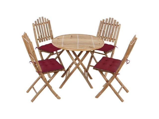 Click here for vidaXL Patio Dining Set Set of 4 Wine Red Cushion... prices