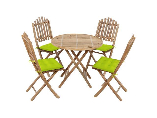 Click here for vidaXL Patio Dining Set Set of 4 Brown Bamboo Stan... prices