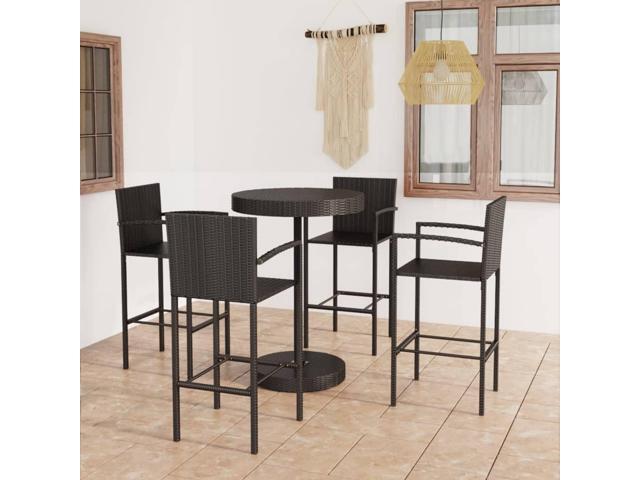Click here for vidaXL Garden Bar Set Black PE Rattan  Powder-Coat... prices