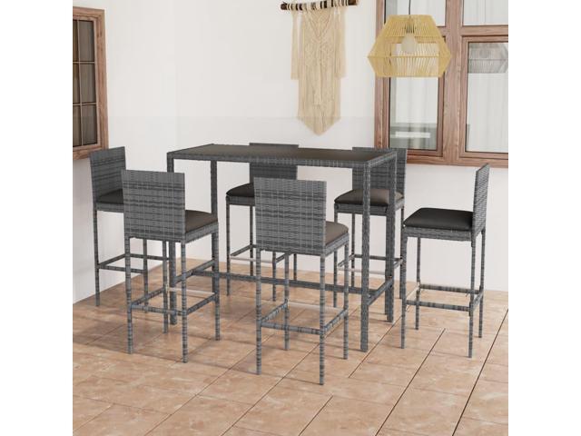 Click here for vidaXL Garden Bar Set Grey  Anthracite prices