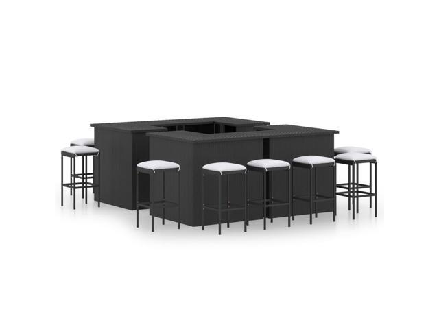 Click here for vidaXL Garden Bar Set Black Poly rattan 16-piece s... prices