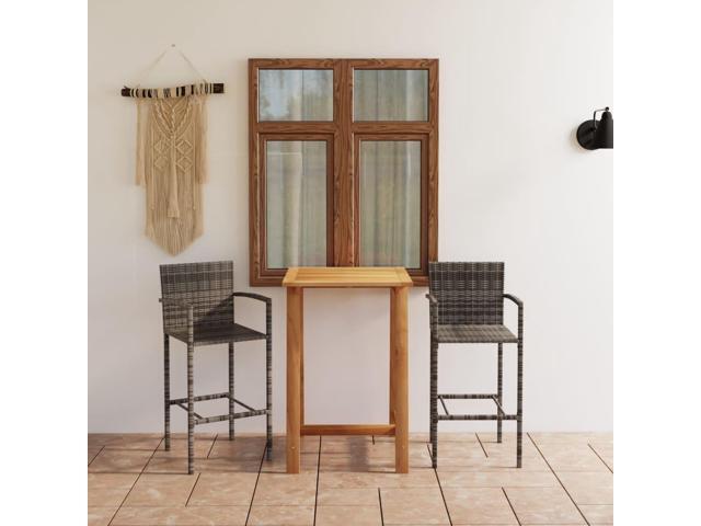 Click here for vidaXL Garden Bar Set Grey  Natural Wood prices