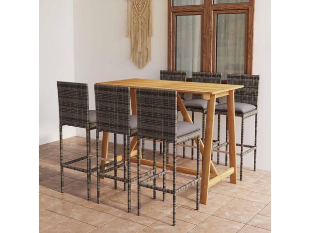 Click here for vidaXL Garden Bar Set Grey  Anthracite prices