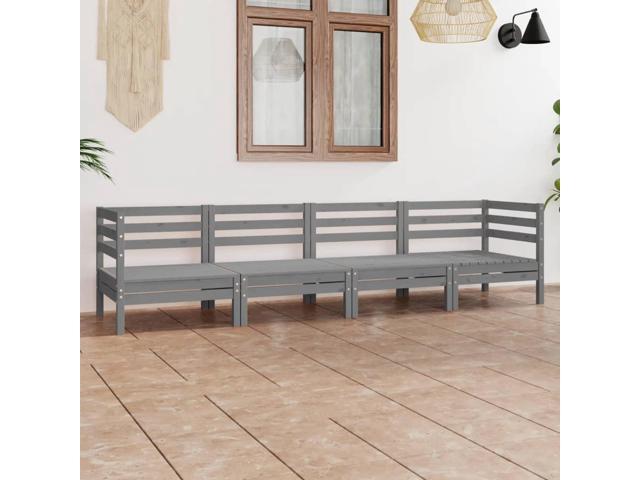 Click here for vidaXL Garden Lounge Set Grey Solid pinewood Mediu... prices
