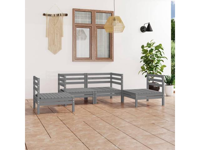 Click here for vidaXL Garden Lounge Set Grey Solid pinewood Mediu... prices
