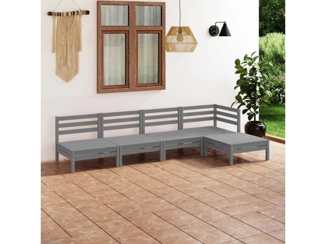 Click here for vidaXL Garden Lounge Set Grey Solid pinewood Mediu... prices