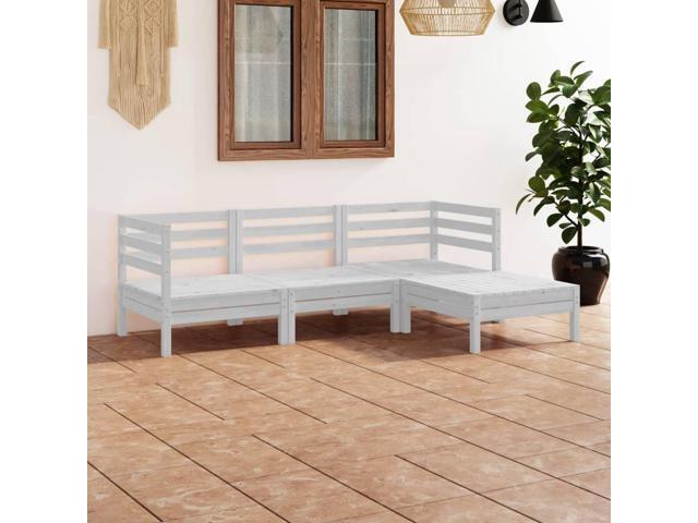 Click here for vidaXL Garden Lounge Set White Solid Pinewood Medi... prices