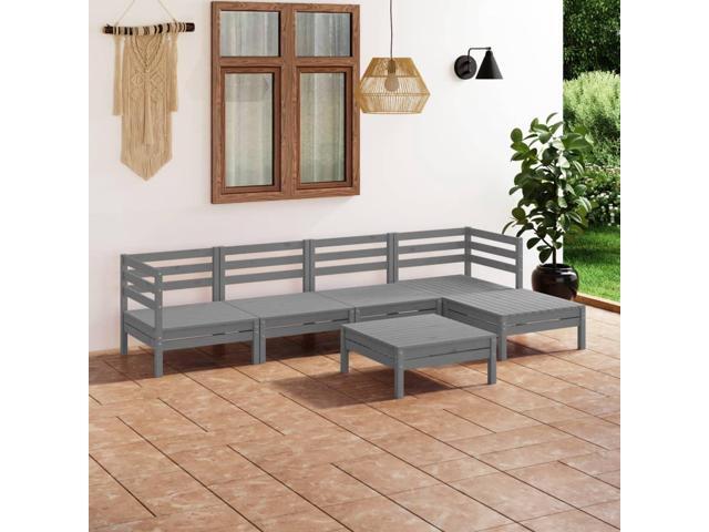 Click here for vidaXL Garden Lounge Set Grey Solid pinewood 6 pie... prices