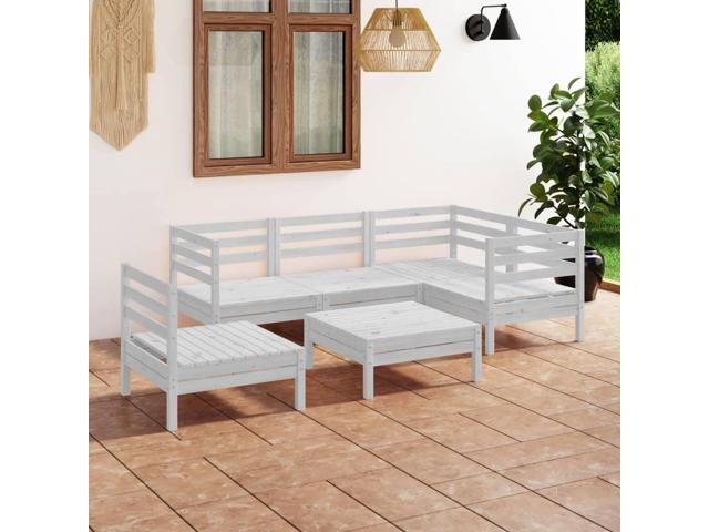 Click here for vidaXL Garden Lounge Set White Solid pinewood Modu... prices