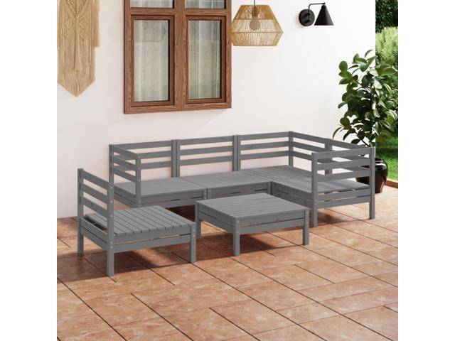Click here for vidaXL Garden Lounge Set Grey Solid pinewood Mediu... prices