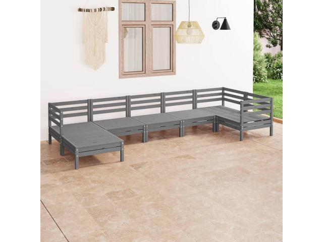 Click here for vidaXL Garden Lounge Set Grey Solid pinewood Modul... prices
