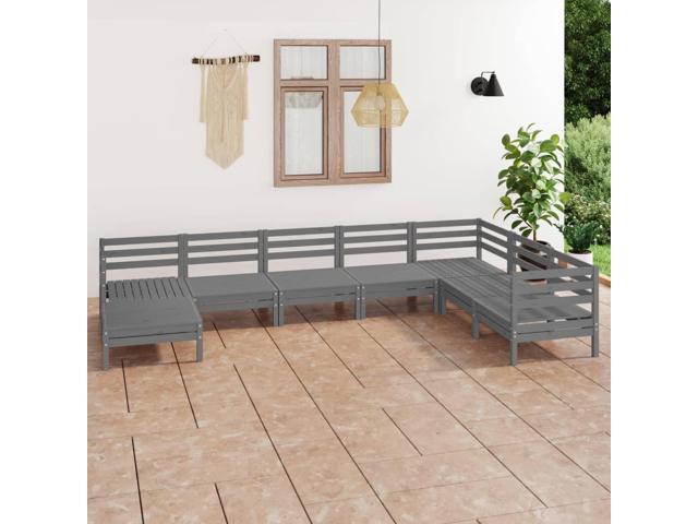 Click here for vidaXL Garden Lounge Set Grey Solid Pine Wood 8 Pi... prices