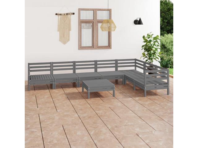 Click here for vidaXL Garden Lounge Set Grey Solid Pine Wood Modu... prices