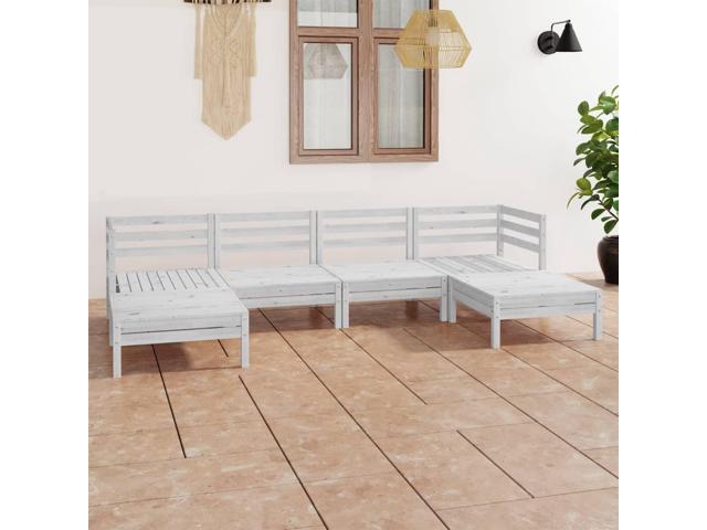 Click here for vidaXL Garden Lounge Set White Solid pine wood Up... prices