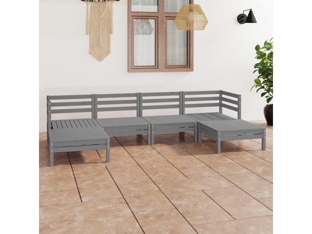 Click here for vidaXL Garden Lounge Set Grey Solid pine wood Larg... prices