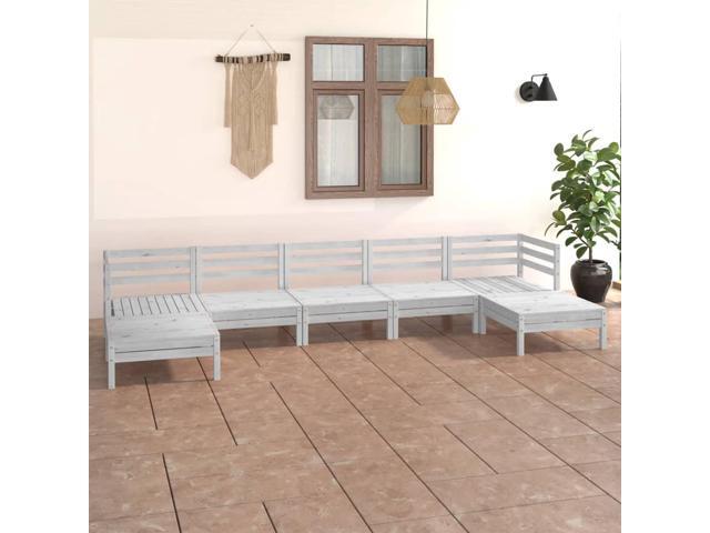 Click here for vidaXL Garden Lounge Set White Solid Pine Wood 7 P... prices