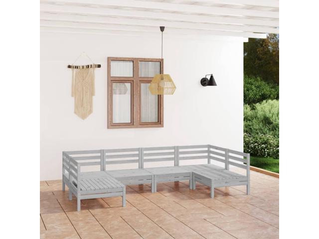 Click here for vidaXL Garden Lounge Set White Solid Pine Wood 6-P... prices