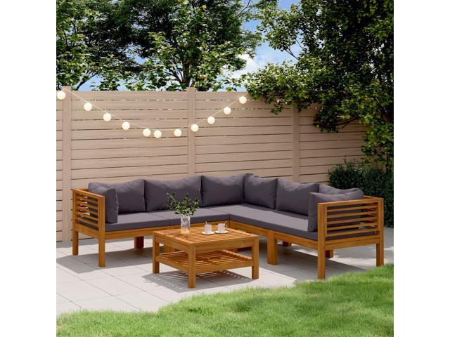 Click here for vidaXL Wooden Lounge Set Dark grey prices