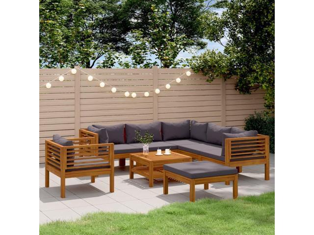 Click here for vidaXL Wooden Lounge Set Dark grey Solid Acacia wo... prices