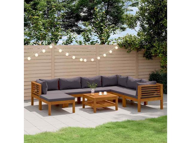 Click here for vidaXL Wooden Lounge Set Dark grey Solid acacia wo... prices