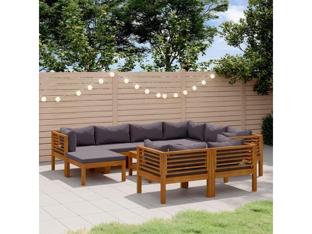 Click here for vidaXL Wooden Lounge Set Dark grey prices